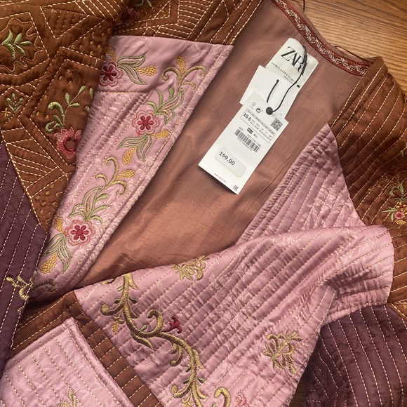 Zara | Jackets & Coats | Zara Embroidered Patchwork Kimono Limited ...